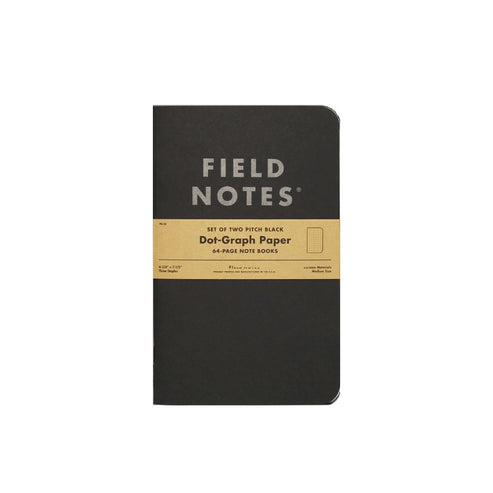 Field Notes Pitch Black Notebook Dotted 3-Pack – All Things Analogue