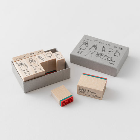 Ojisan 30th Anniversary Wooden Stamp set A – All Things Analogue